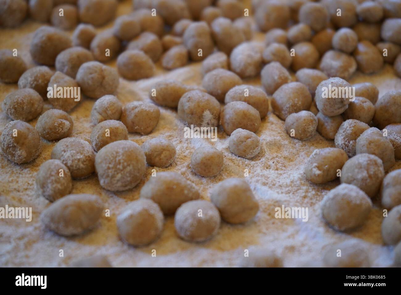 Greek "topia", balls of dough about to be cooked - It is food that ...