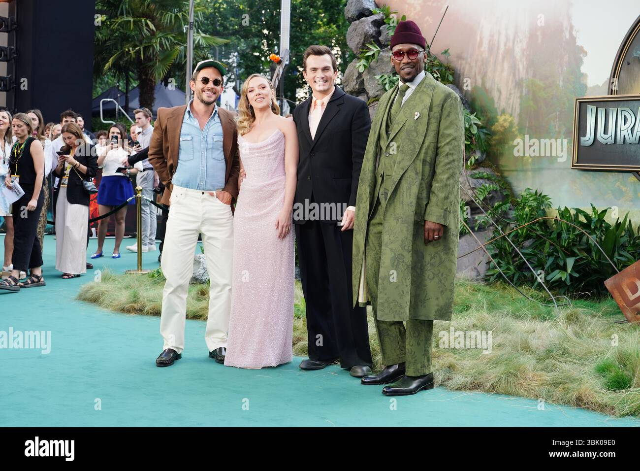 (left to right) Jonathan Bailey, Scarlett Johansson, Rupert Friend and ...