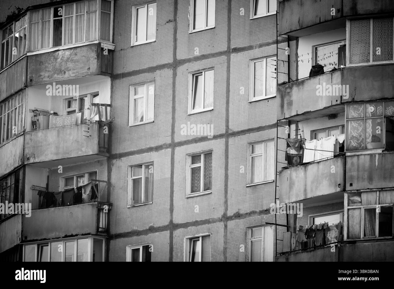 Construction apartment block in Black and White Stock Photos & Images ...