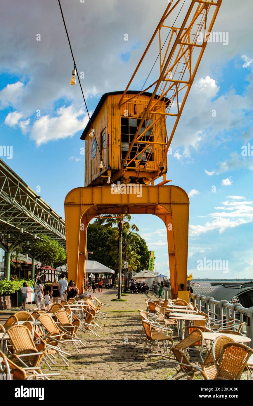 Old winches on the dock of Docks Station, a tourist, cultural and multi ...