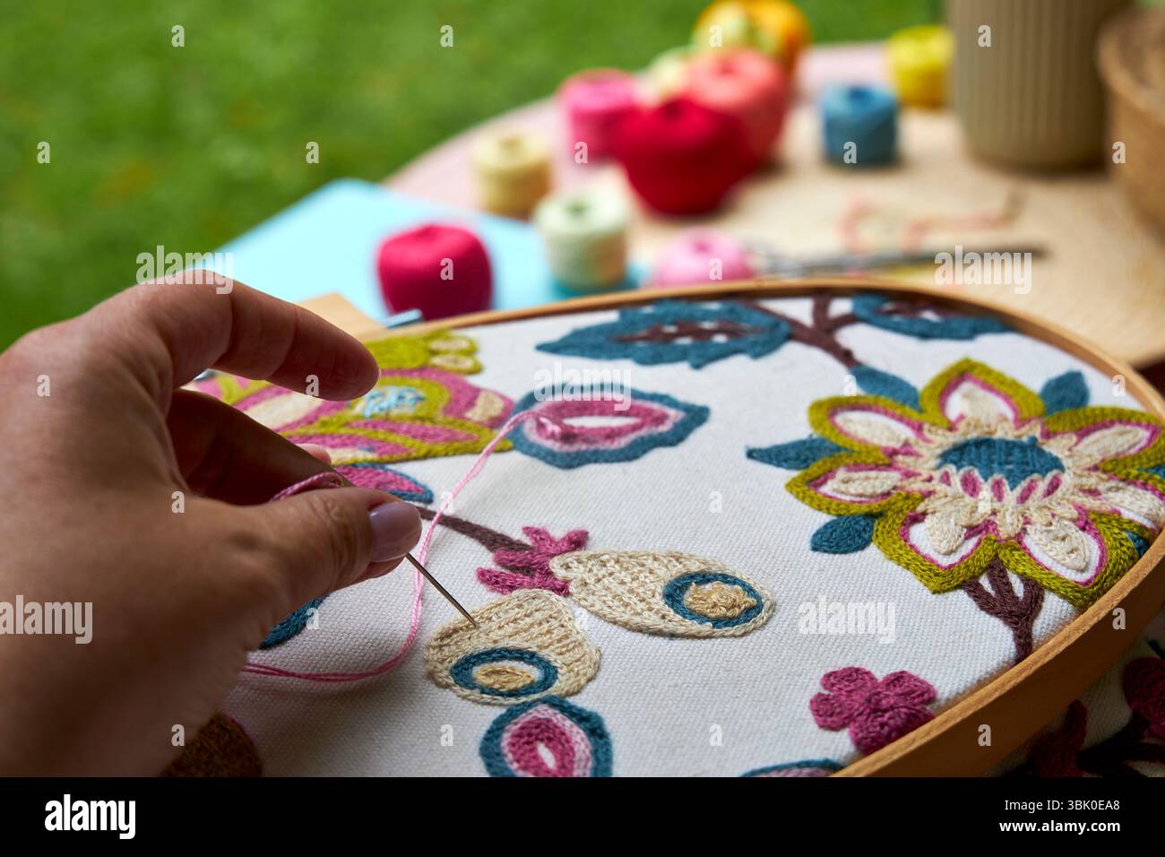 Embroidery pattern close up hi-res stock photography and images - Alamy