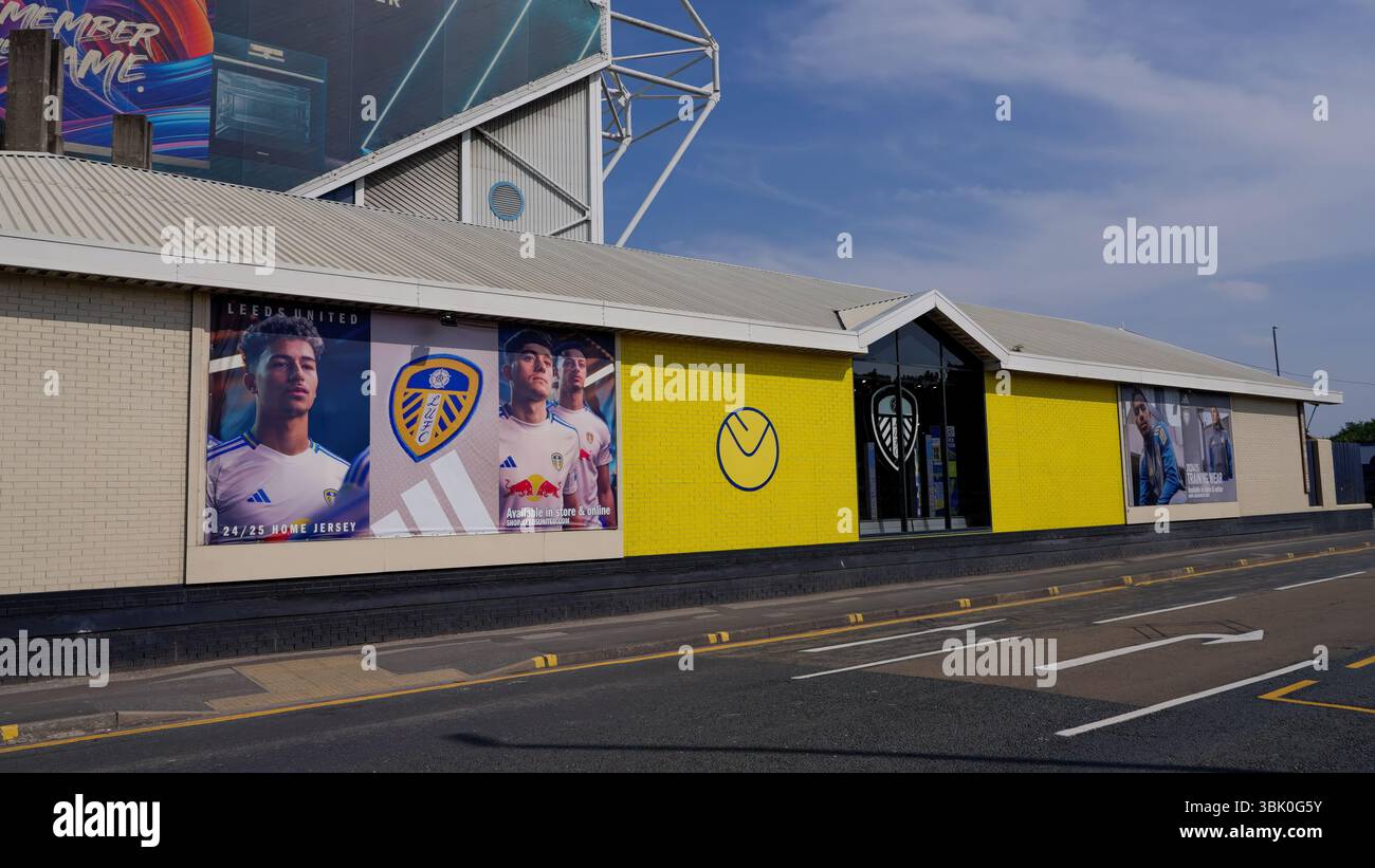LEEDS, UK - JUNE 11, 2025 - Posters promoting Leeds United football ...