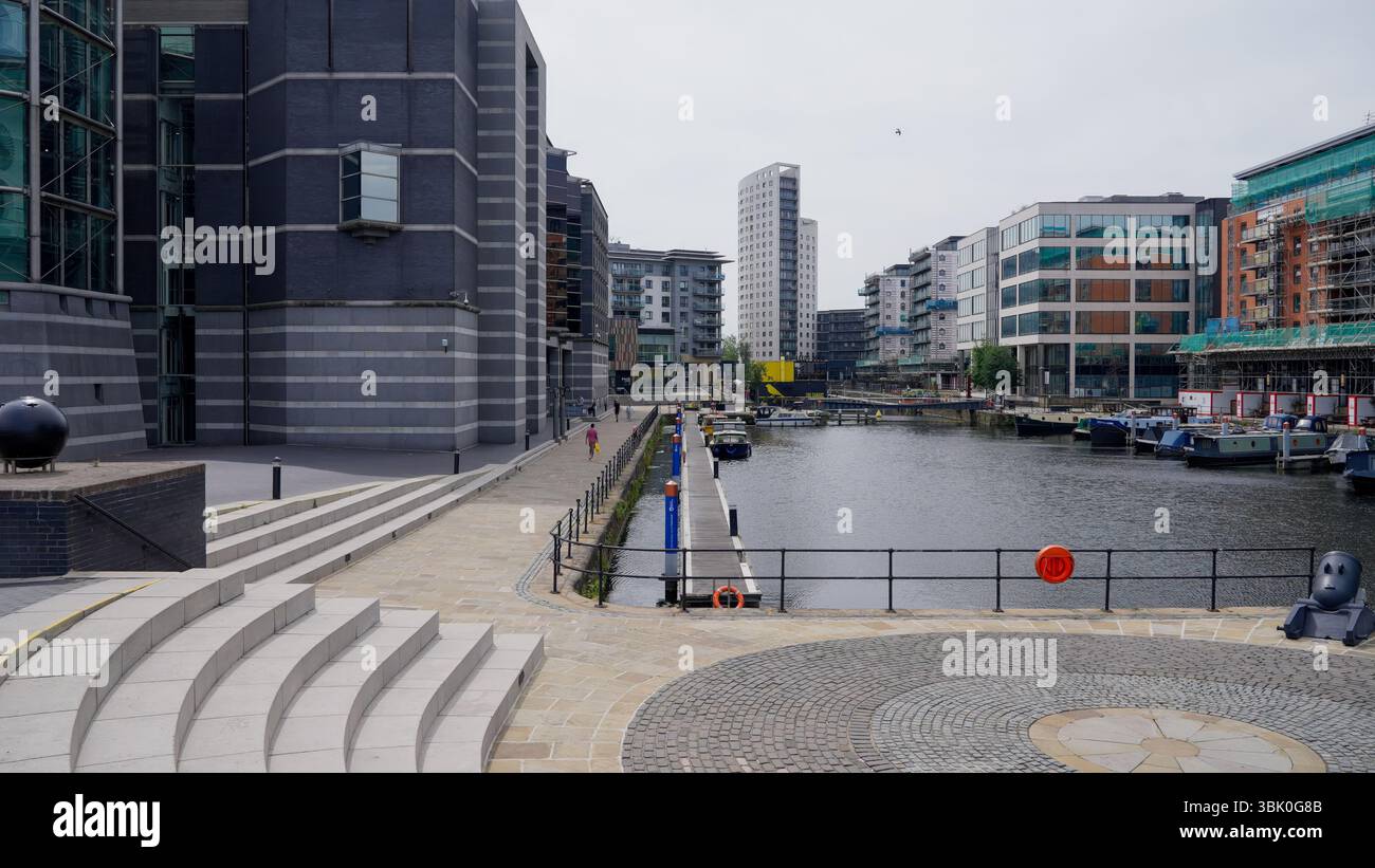 LEEDS, UK - JUNE 11, 2025 - Modern buildings and the Royal Armouries ...