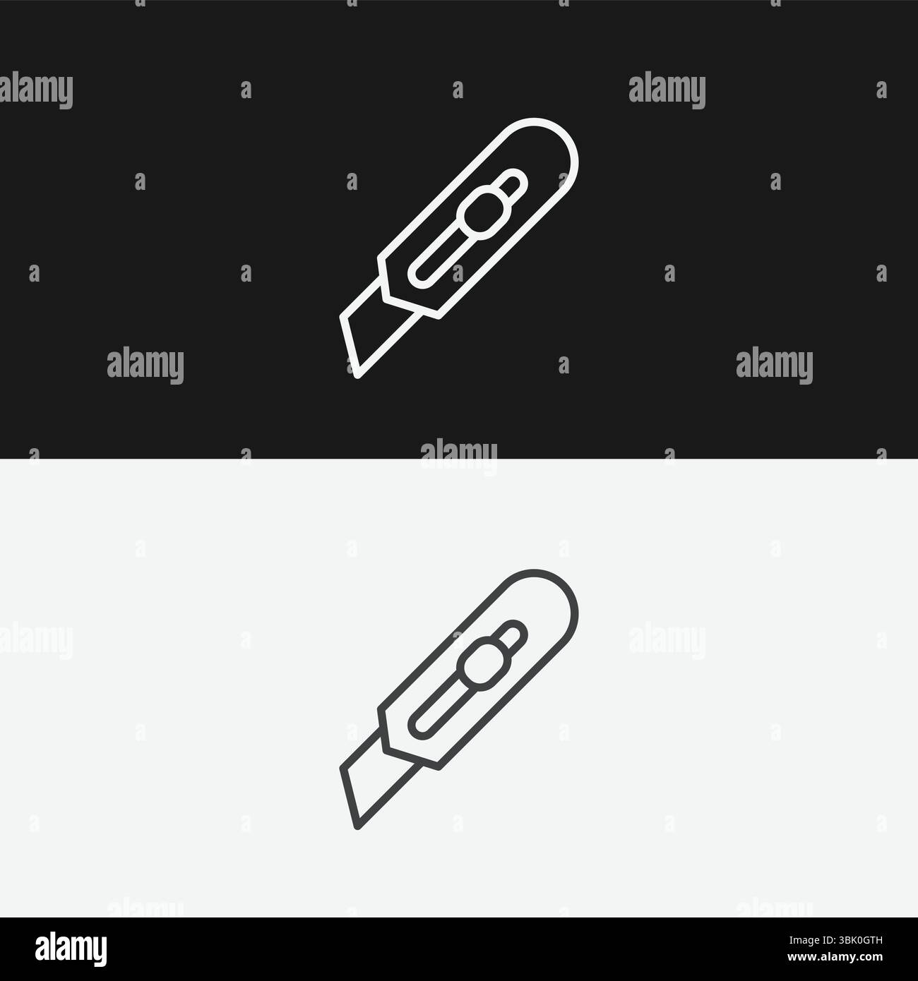Utility Knife or Box Cutter on Black and White Backgrounds ...