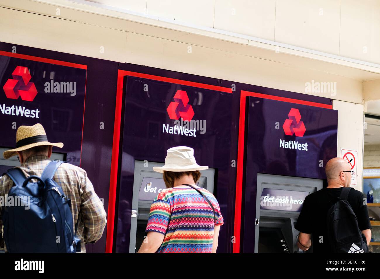 Victoria London UK, June 17 2025, People Using A NatWest Bank ATM Cash ...