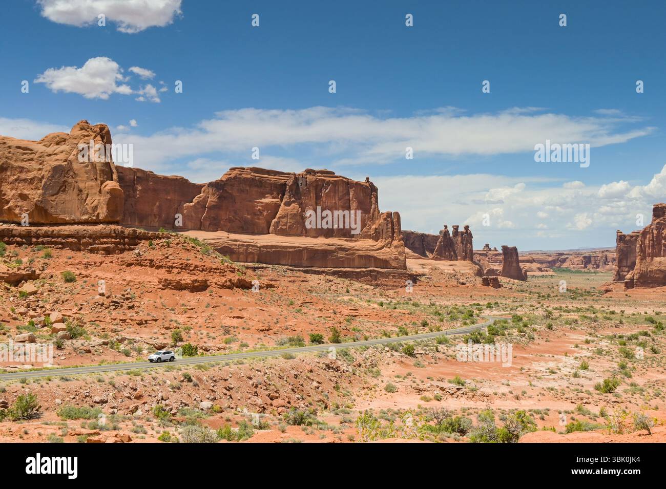 Moab, Utah, USA - 25 May 2025: Car driving through spectacular ...
