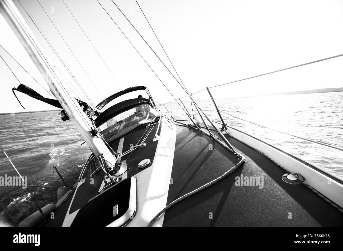 Luxury sail yacht in Black and White Stock Photos & Images - Alamy
