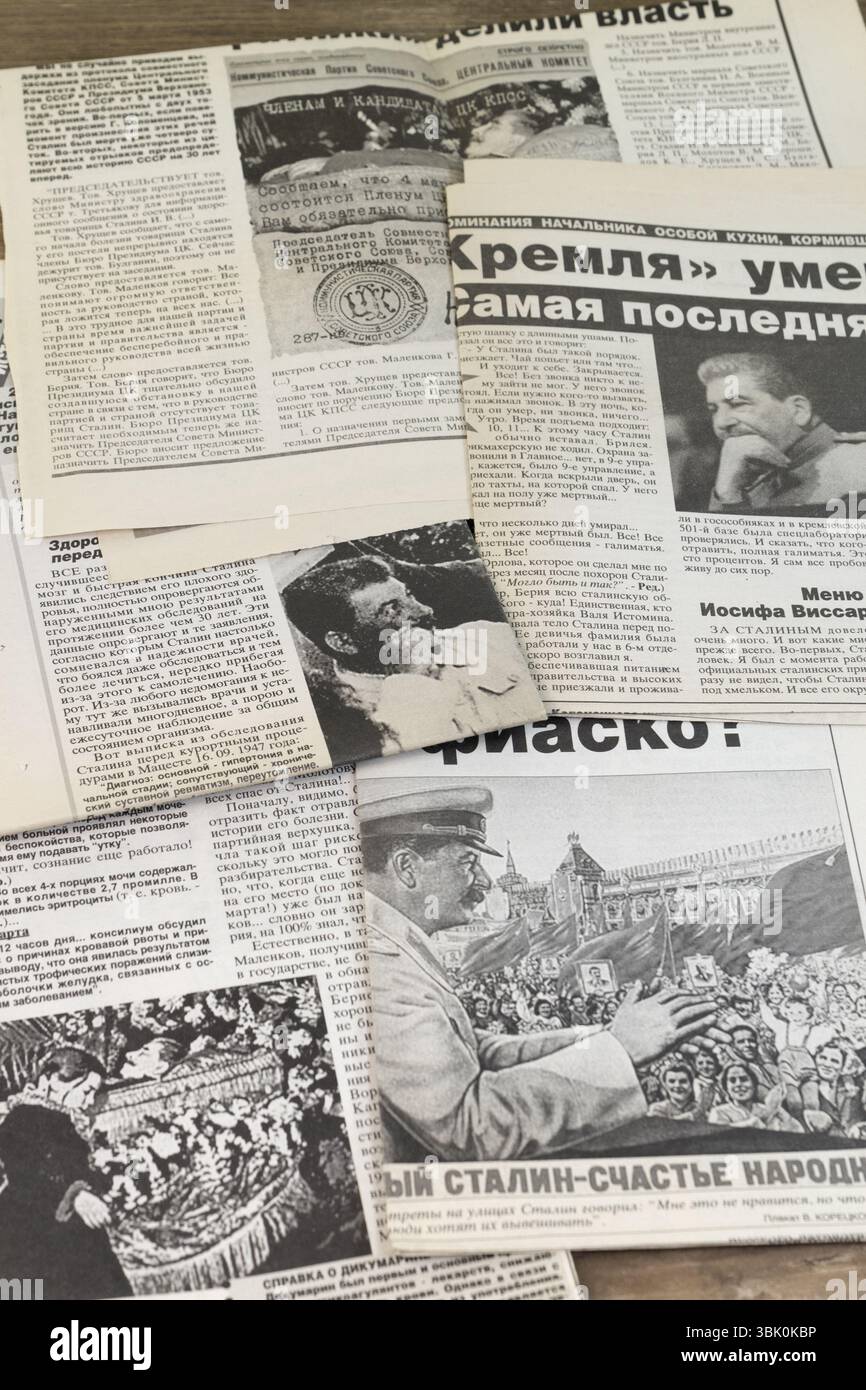 Russian newspapers 2000s of plausible reason death of Stalin I.V Stock ...