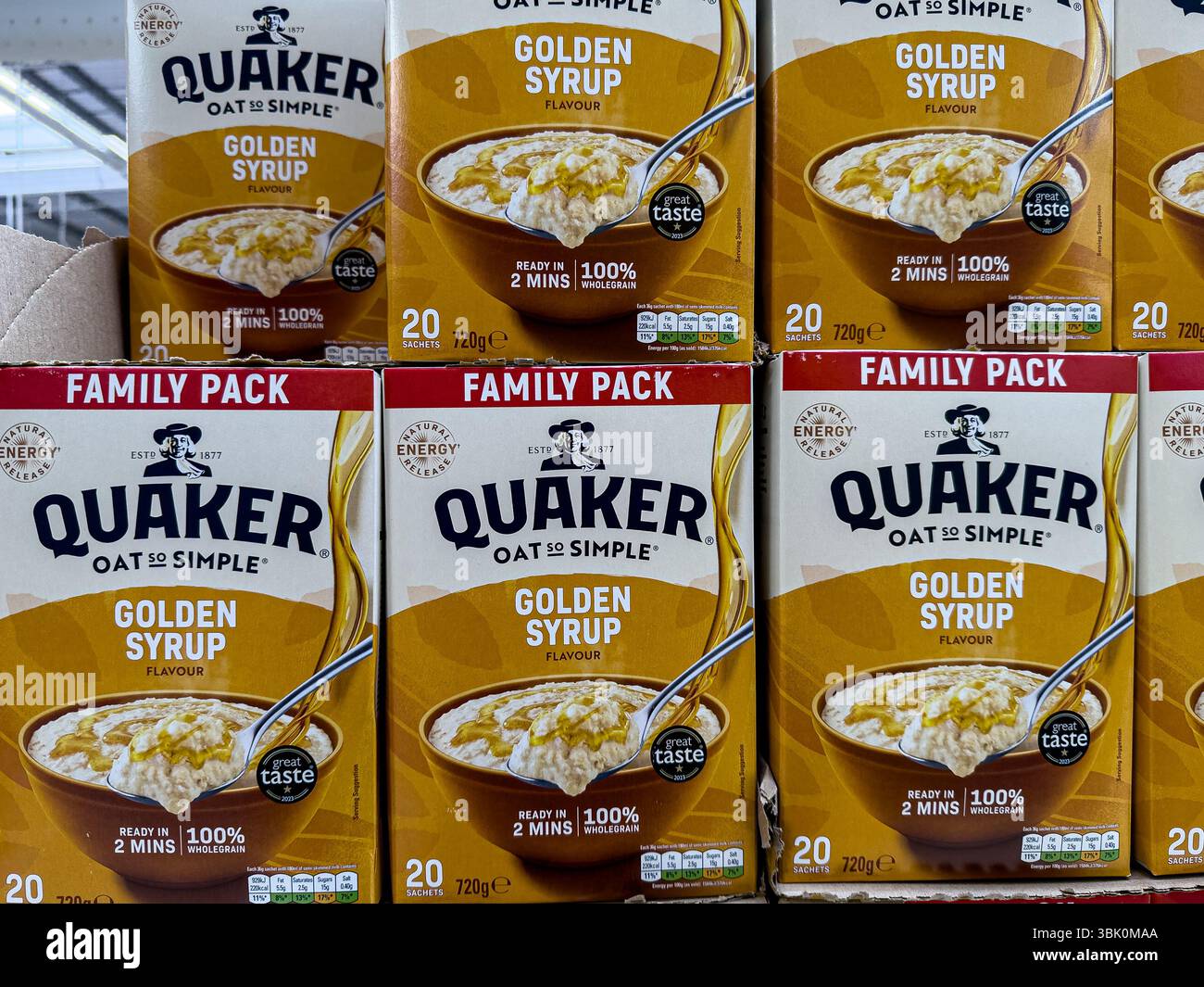 LONDON, UK - JUNE 14, 2025 - Quaker Oat So Simple Golden Syrup Family ...