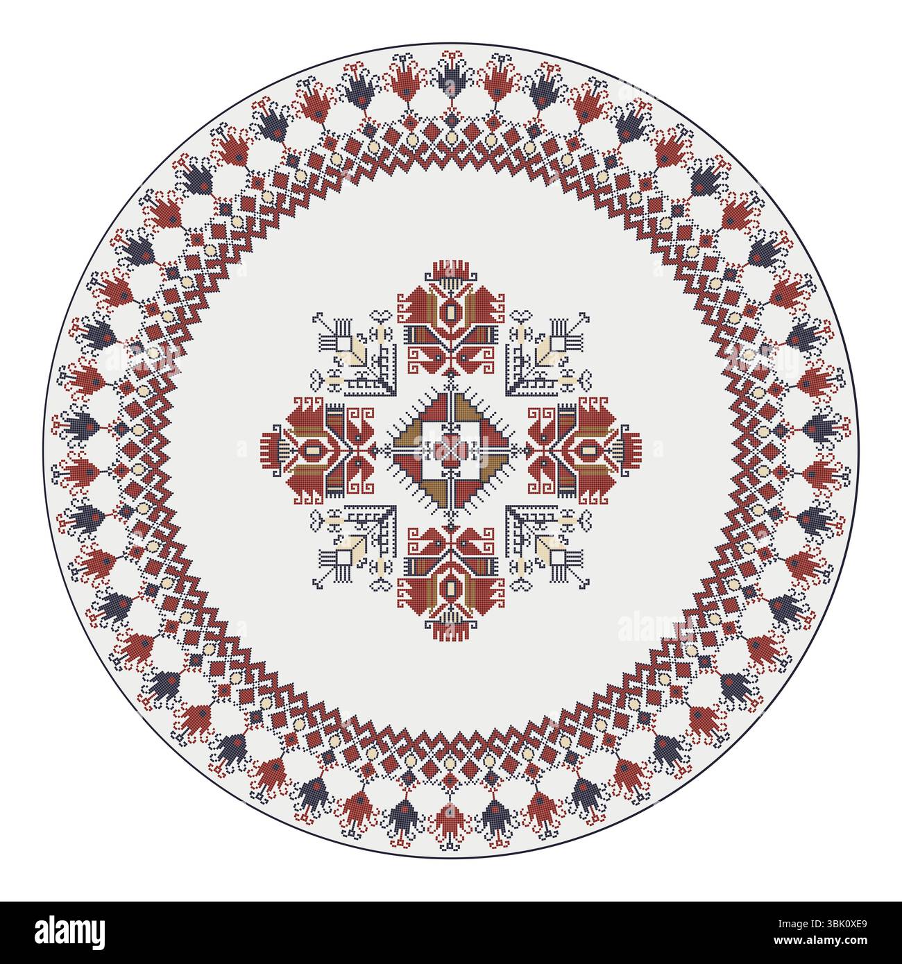 Traditional Bulgarian embroidery design element over white background ...