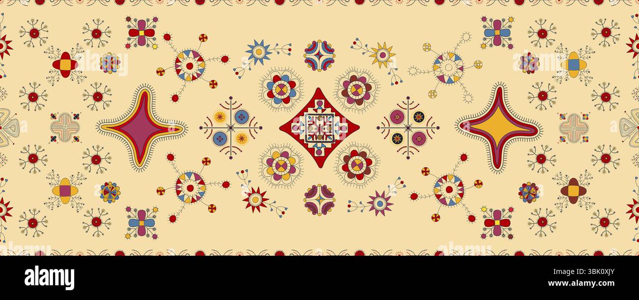Vector seamless pattern with traditional Mulgi Estonian embroidery ...