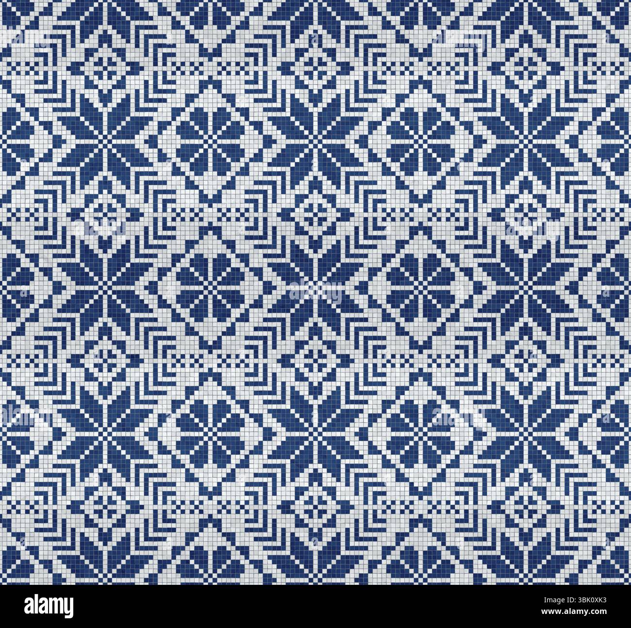 Scandinavian style seamless mosaic tiles pattern Stock Photo - Alamy