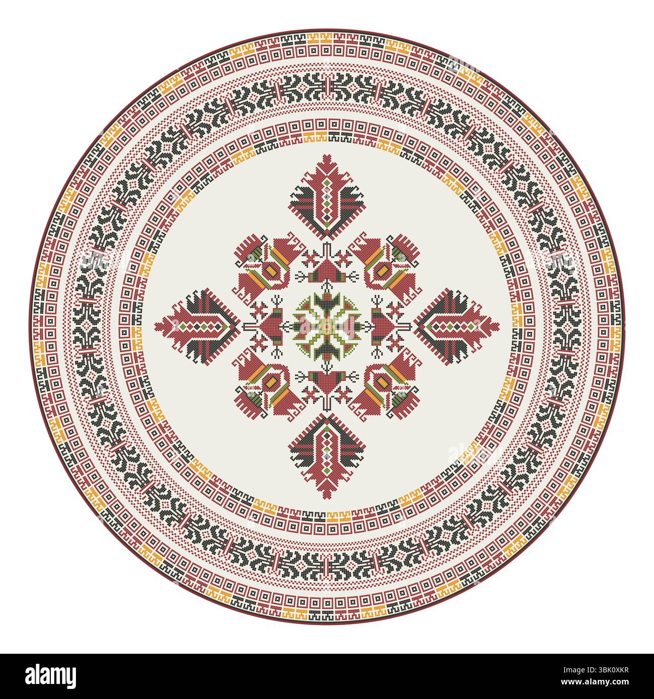 Traditional Bulgarian embroidery design element over white background ...