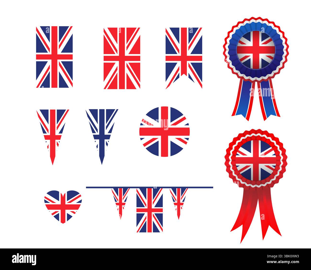 British Union jack symbols set Stock Vector Image & Art - Alamy