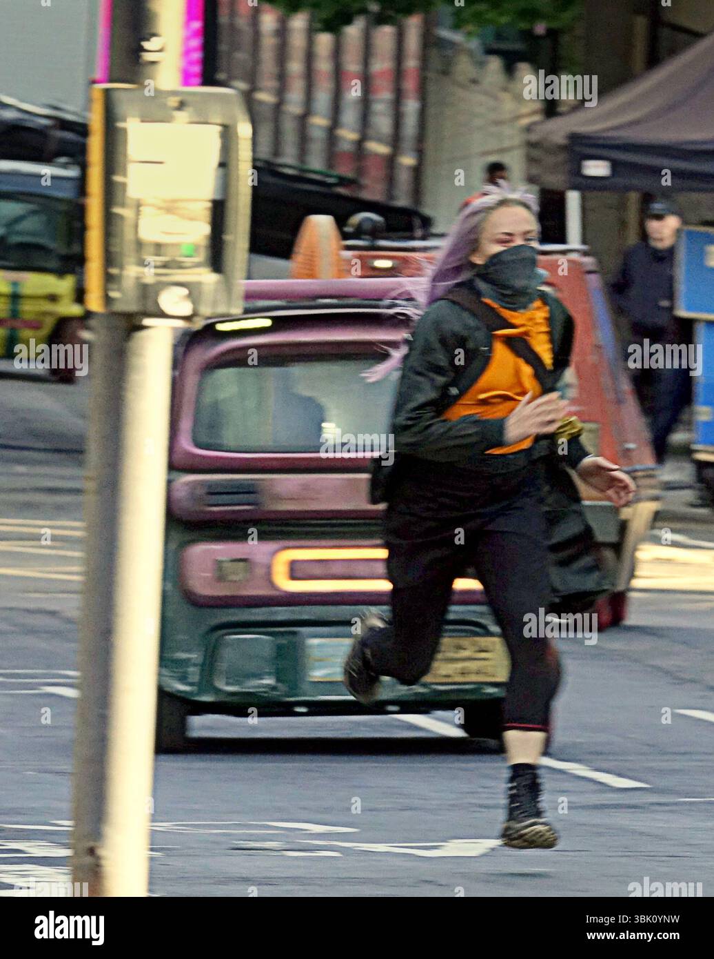 Glasgow, Scotland, UK. 17th June, 2025. Glen Powell chases a purple ...