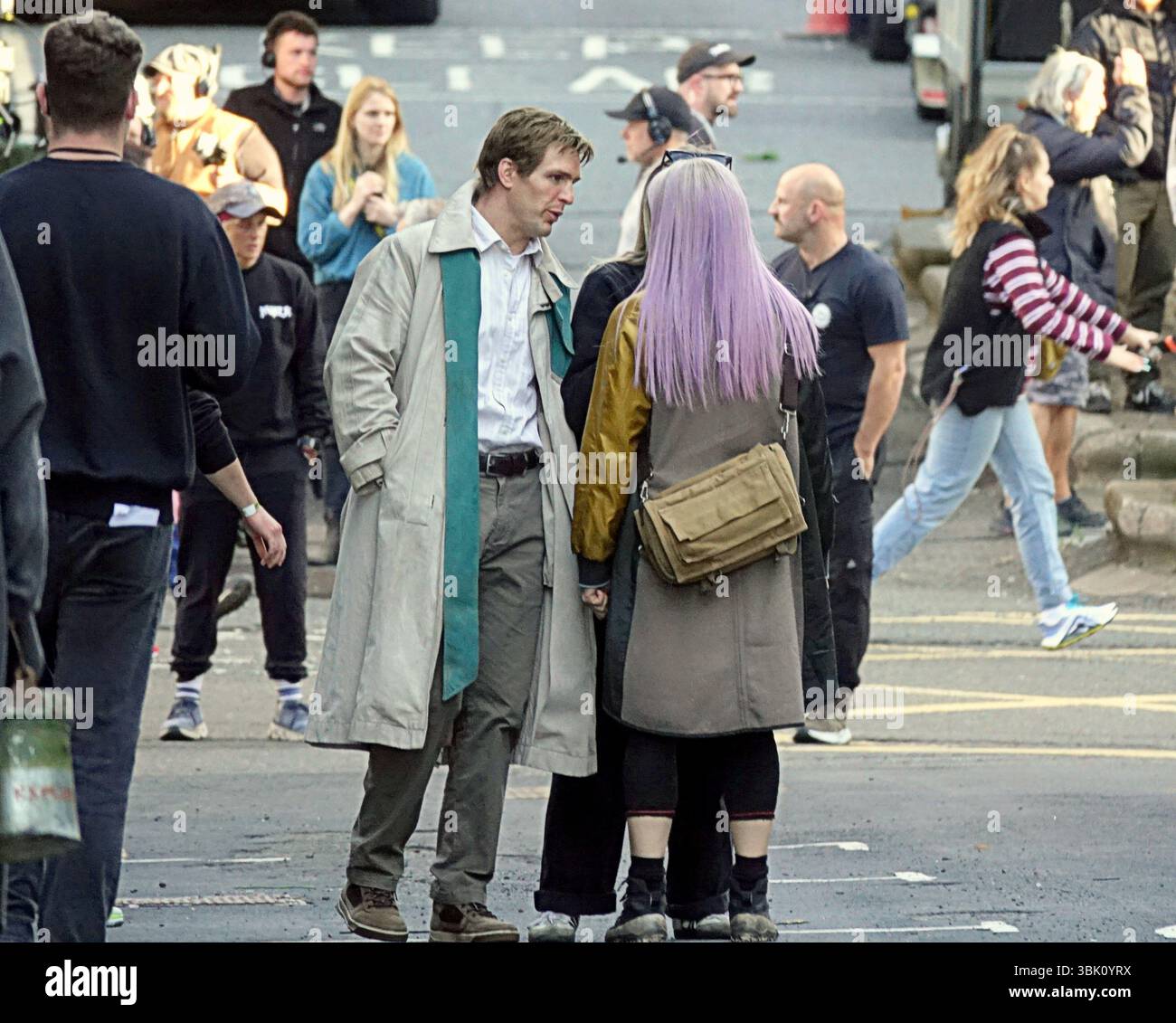 Glasgow, Scotland, UK. 17th June, 2025. Glen Powell chases a purple ...