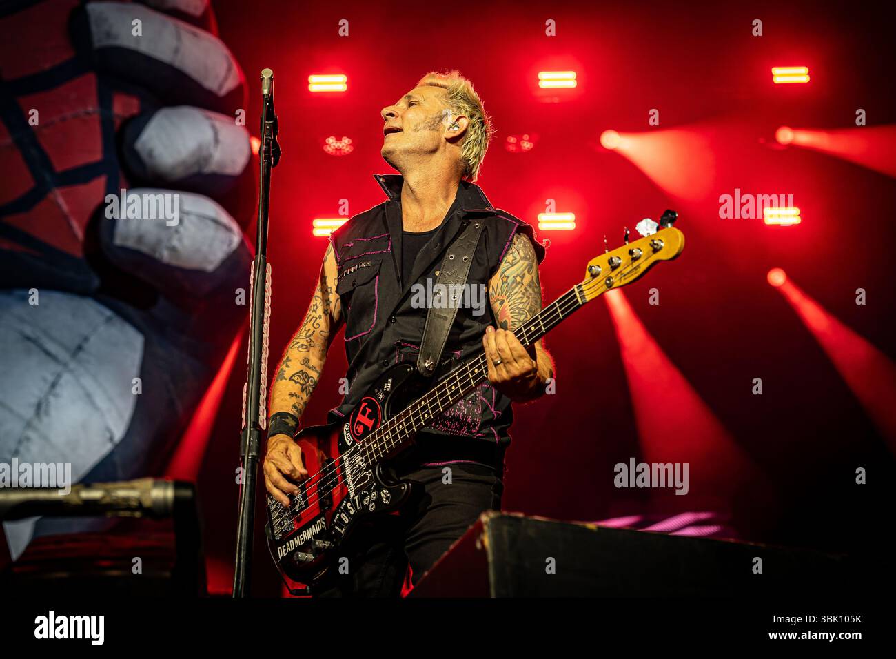 Green Day, on stage at Firenze Rocks 2025, performed on Visarno Arena ...