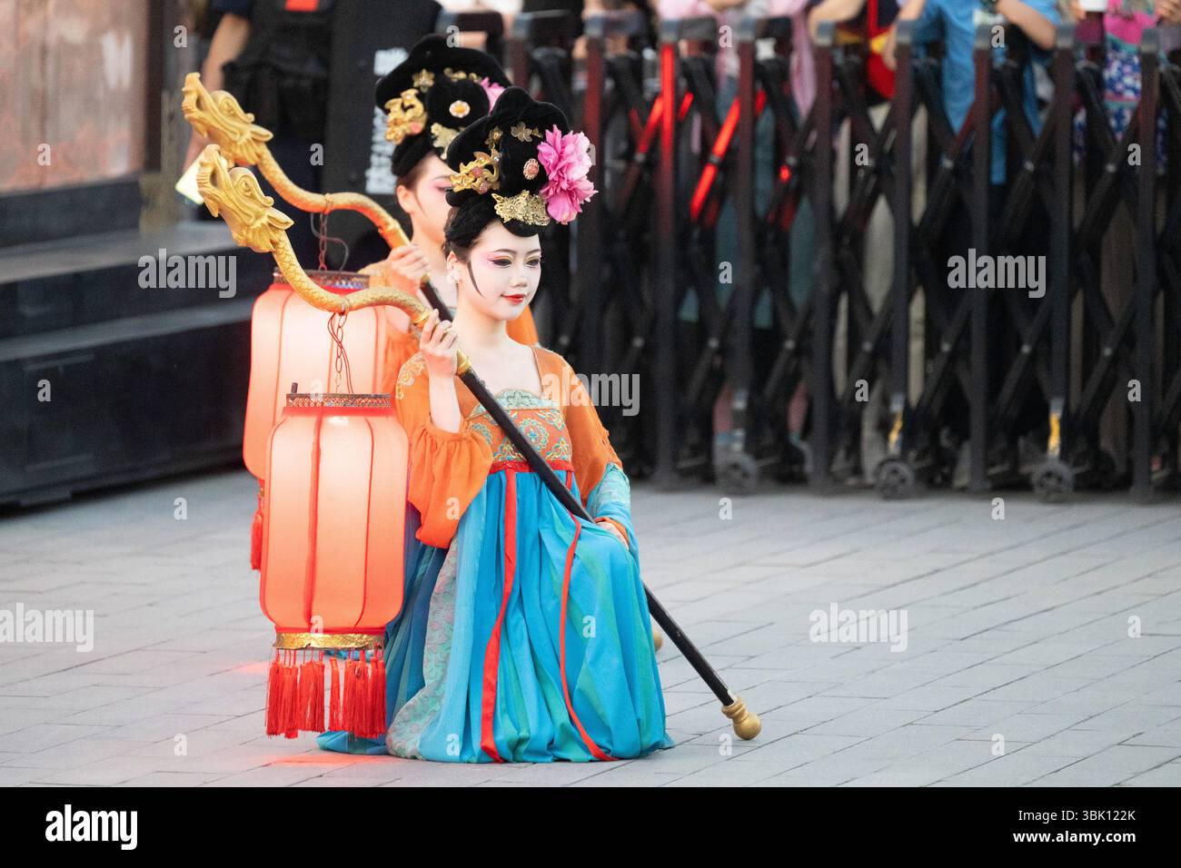 01 May 2025, China, Xi·an: Dancers wear traditional Tang Dynasty ...