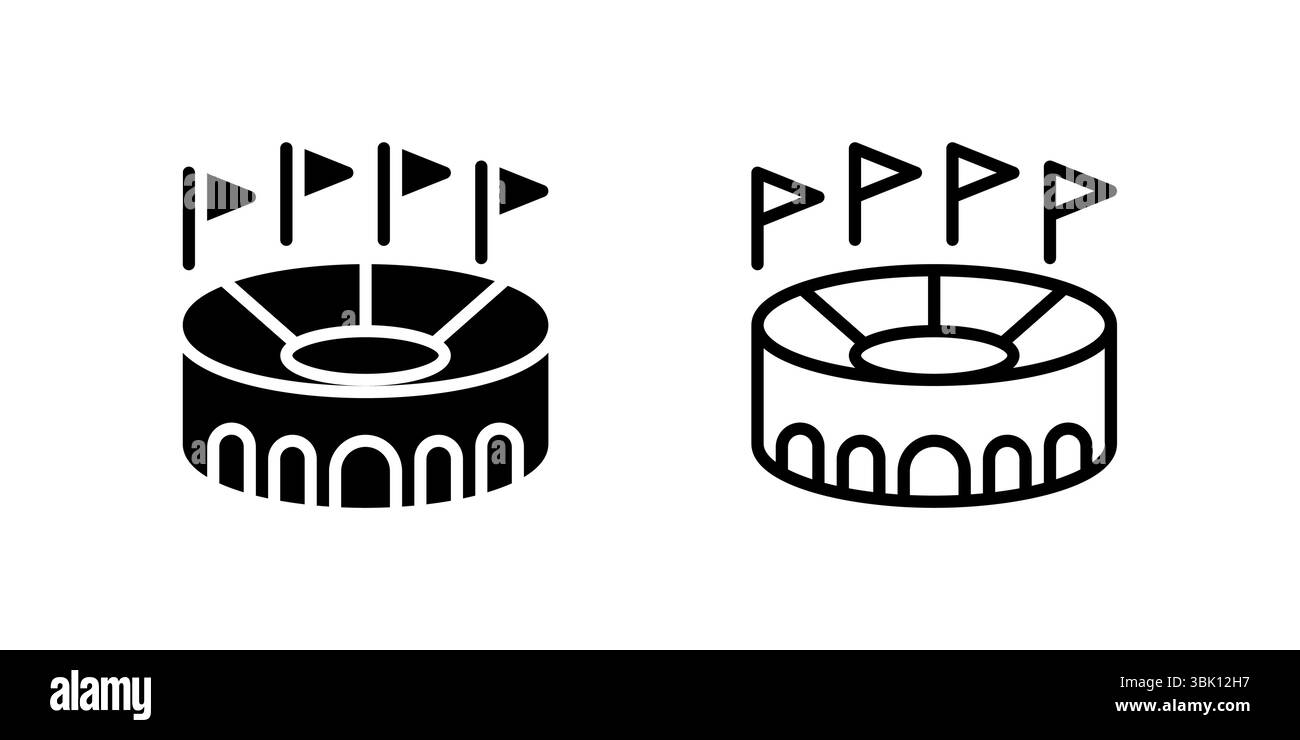 Stadium icon set for match venue representation Stock Vector Image ...