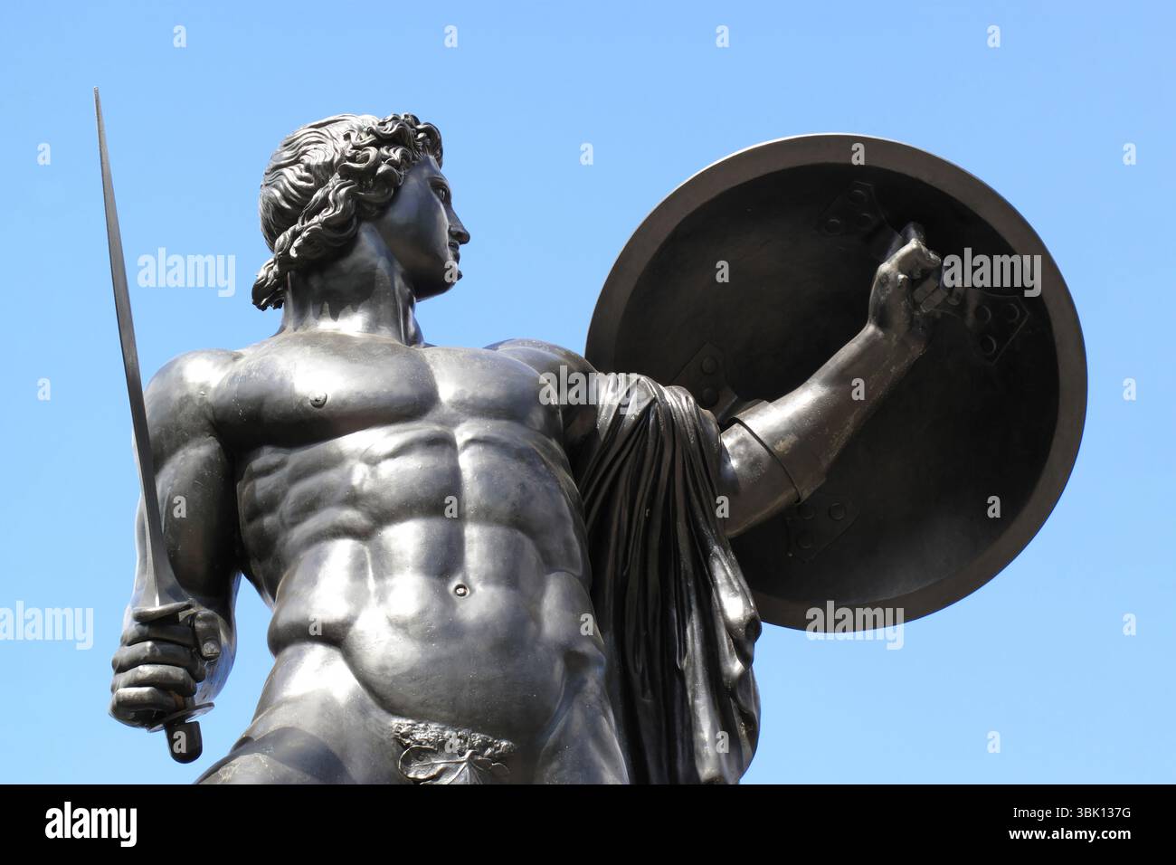Victorian bronze Achilles statue known as the Wellington Monument at ...