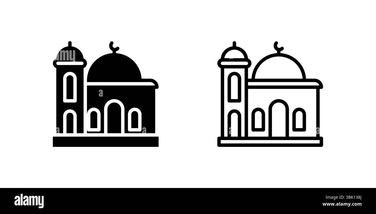 Mosque icon representing place of worship and community prayer Stock ...