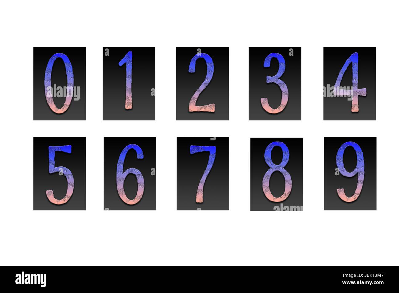 Logo numbers in black box on background. Set of vector symbols for ...