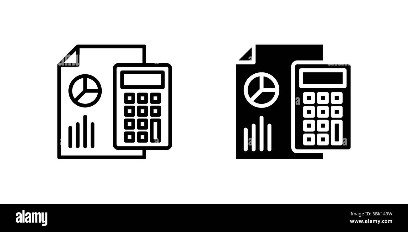Accounting icon set representing business finance, budget planning, and ...