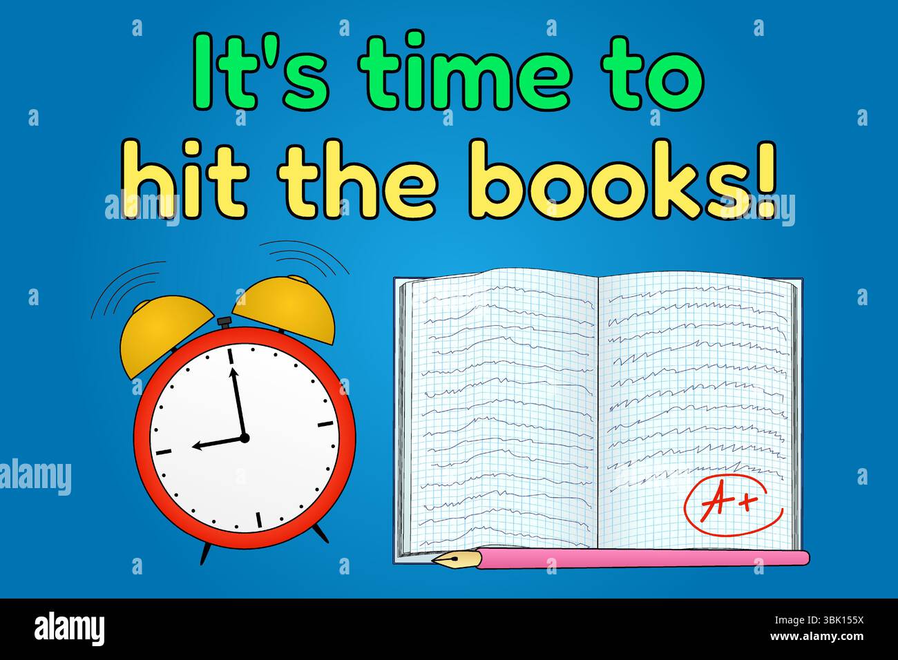 Hitting the books Stock Vector Images - Alamy