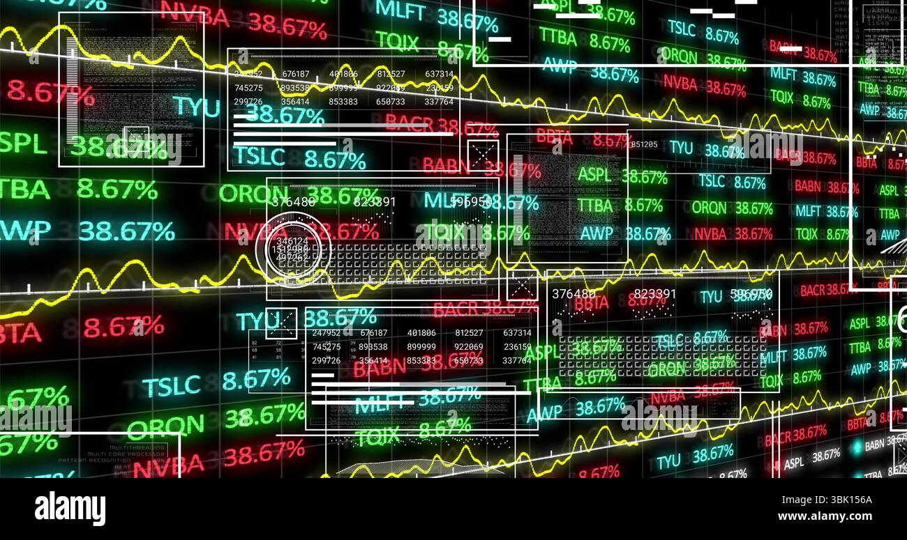 Yellow red green line graphs hi-res stock photography and images - Alamy