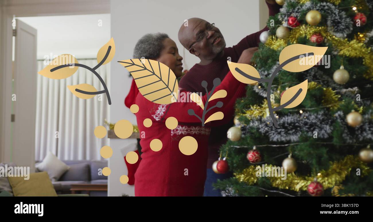 Decorating couple in sweaters hi-res stock photography and images - Alamy
