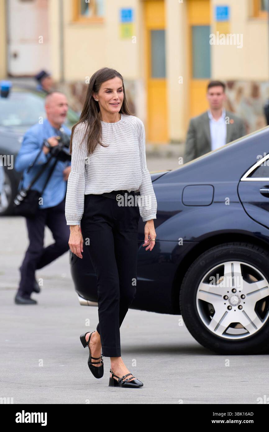 Burela. Spain. 20250617, Queen Letizia of Spain visit Burela on June 17 ...