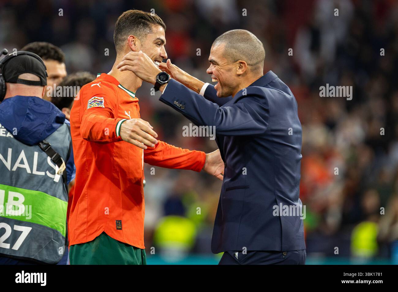 Cristiano Ronaldo (L) and Pepe (Kepler Laveran Lima Ferreira) (R) of ...