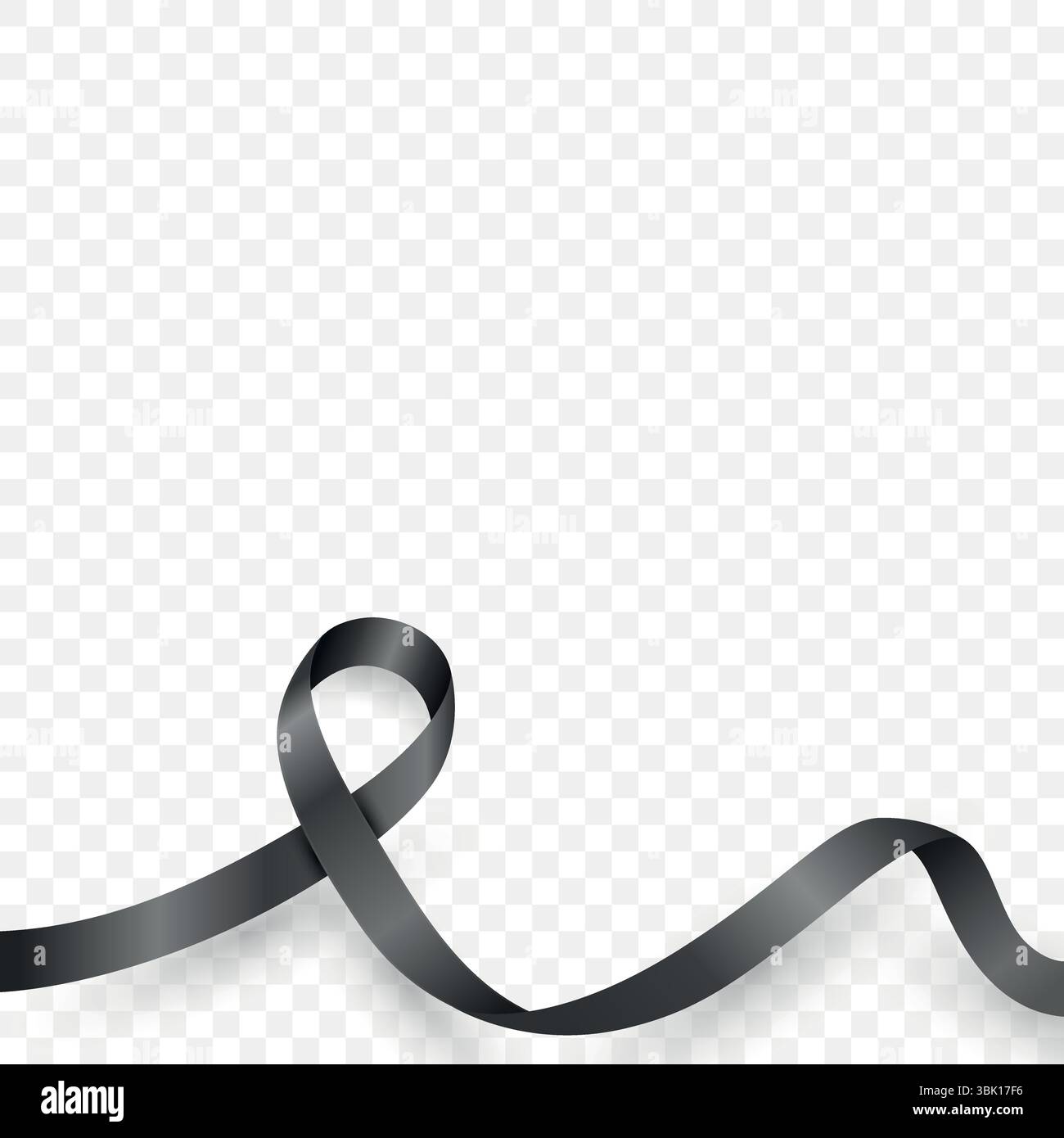 Vector Black Silk Ribbon. Universal Mourning, Remembrance, Melanoma ...