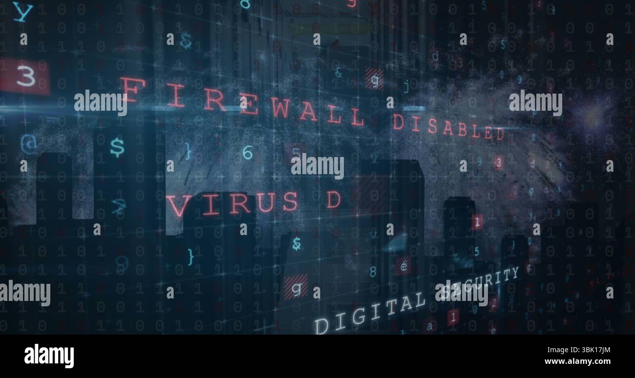 Displaying red 'FIREWALL DISABLED' warning in network grid, with ...