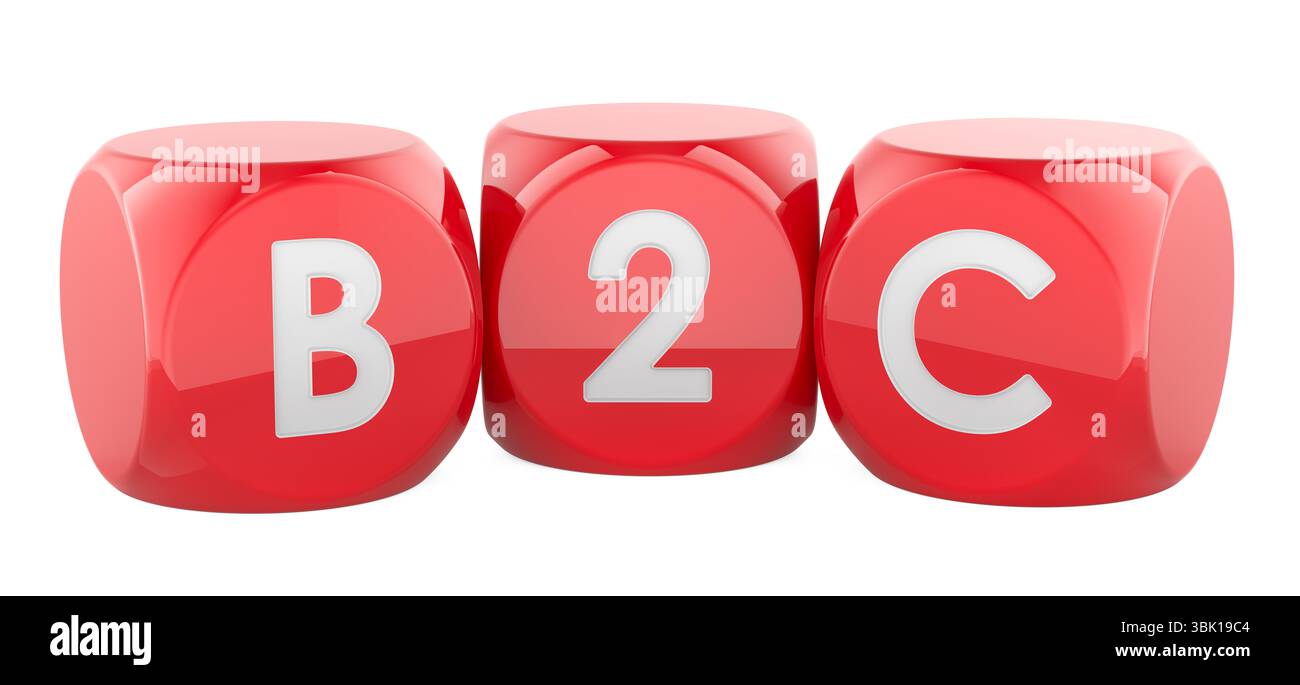 B2c on red cubes hi-res stock photography and images - Alamy