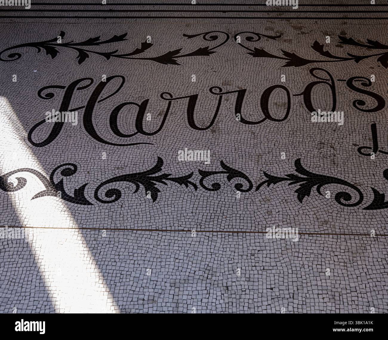 Harrods department store, Knightsbridge, London; showing mosaic sign ...