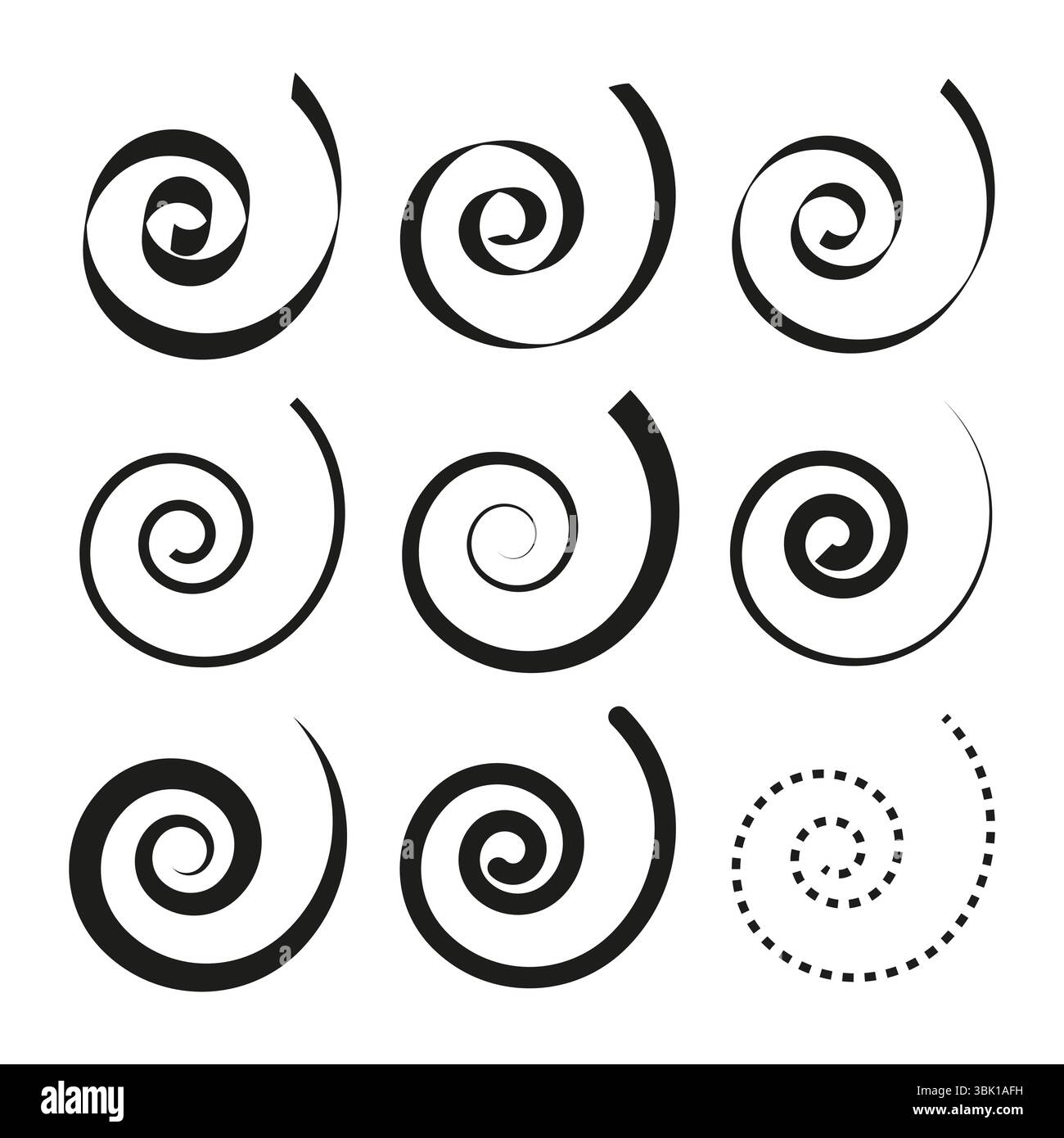 Whirling spiral shape. Twisting circular design. Abstract form vector ...