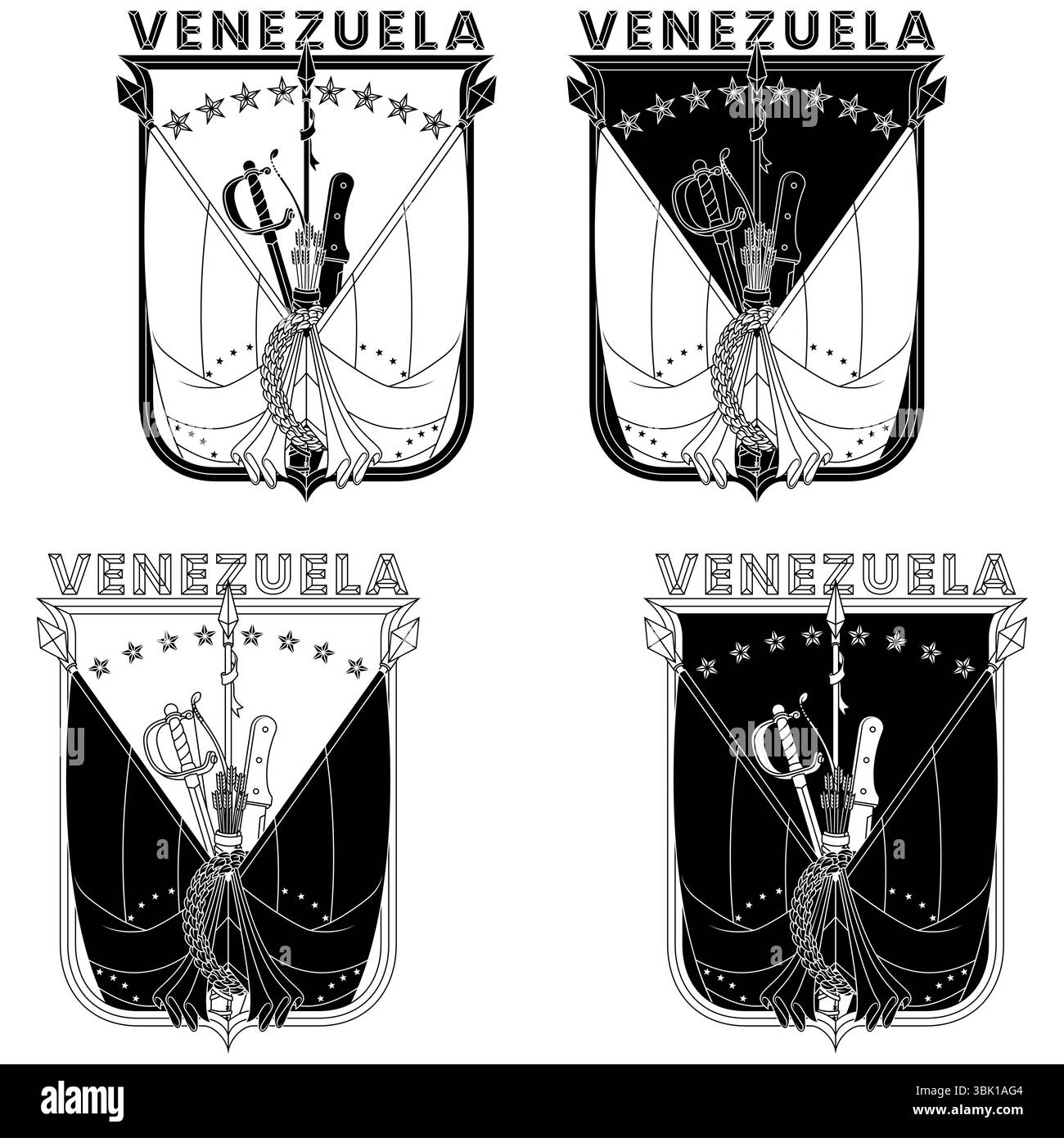 Flag of Venezuela with independence weapons, Venezuela independence ...