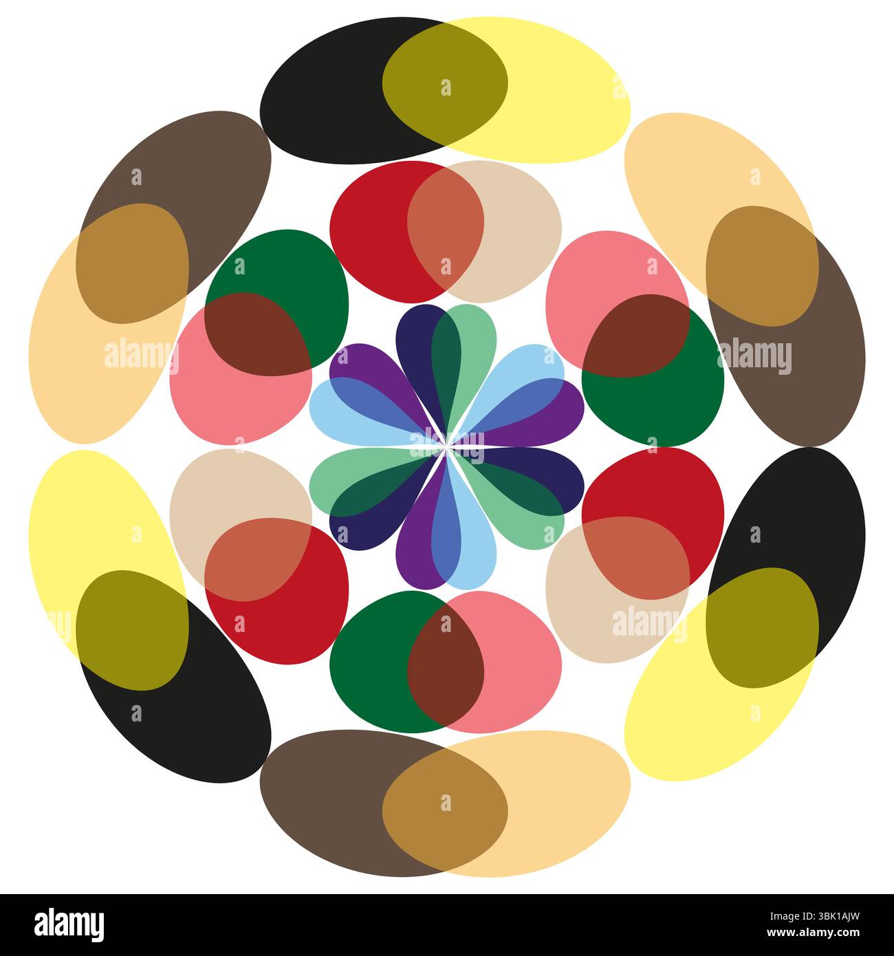 Multicolored balls pattern. Overlapping spheres design. Vector circle ...