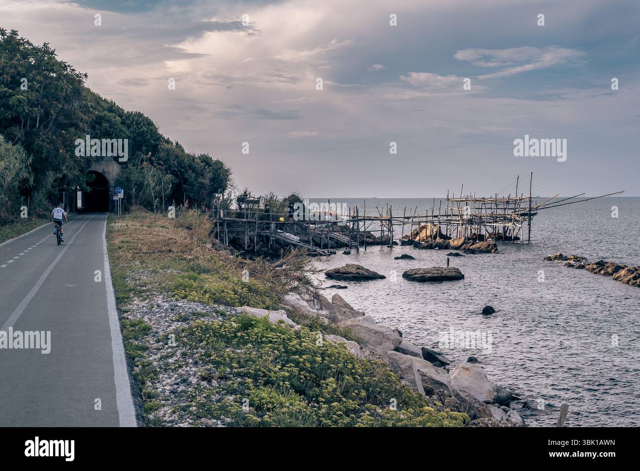 A stretch of road along the Via Verde della Costa dei Trabocchi, cycle ...