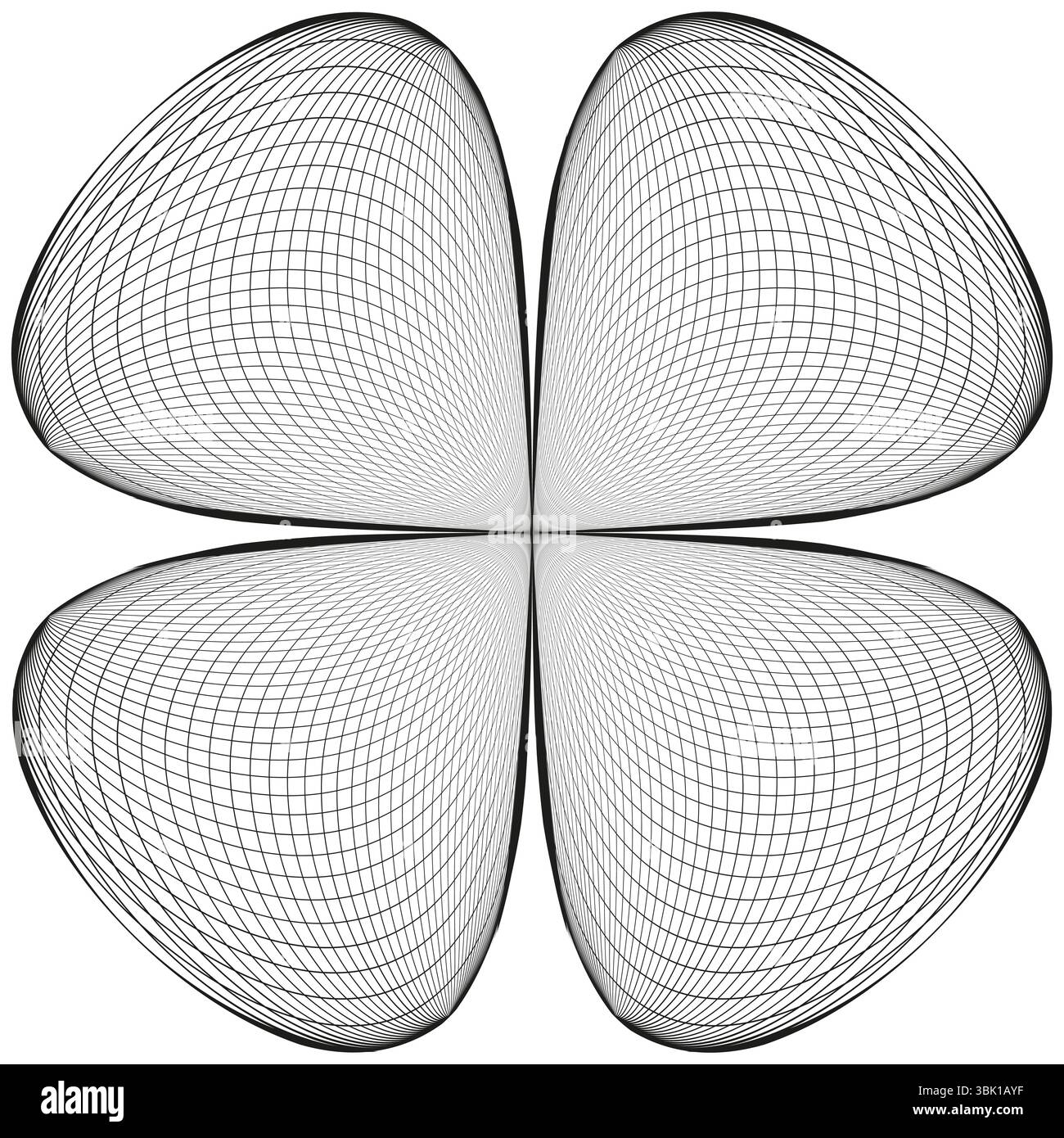 Mesh flower structure. Radiating petal illusion. Circular abstract form ...