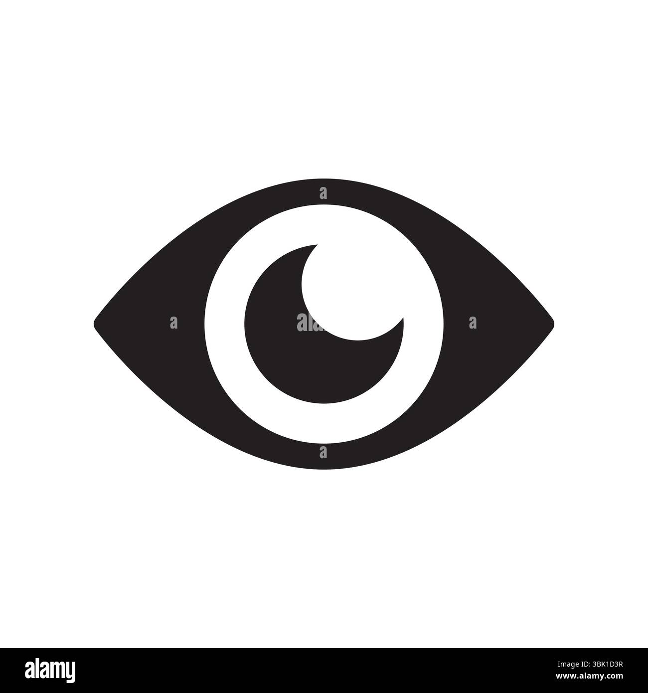 Crescent eye symbol. Abstract vision icon. Bold eye shape. Vector ...