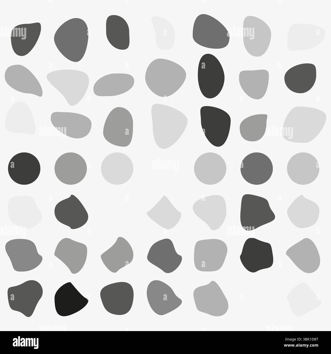 Monochrome droplet layout. Soft oval shapes. Abstract liquid form ...