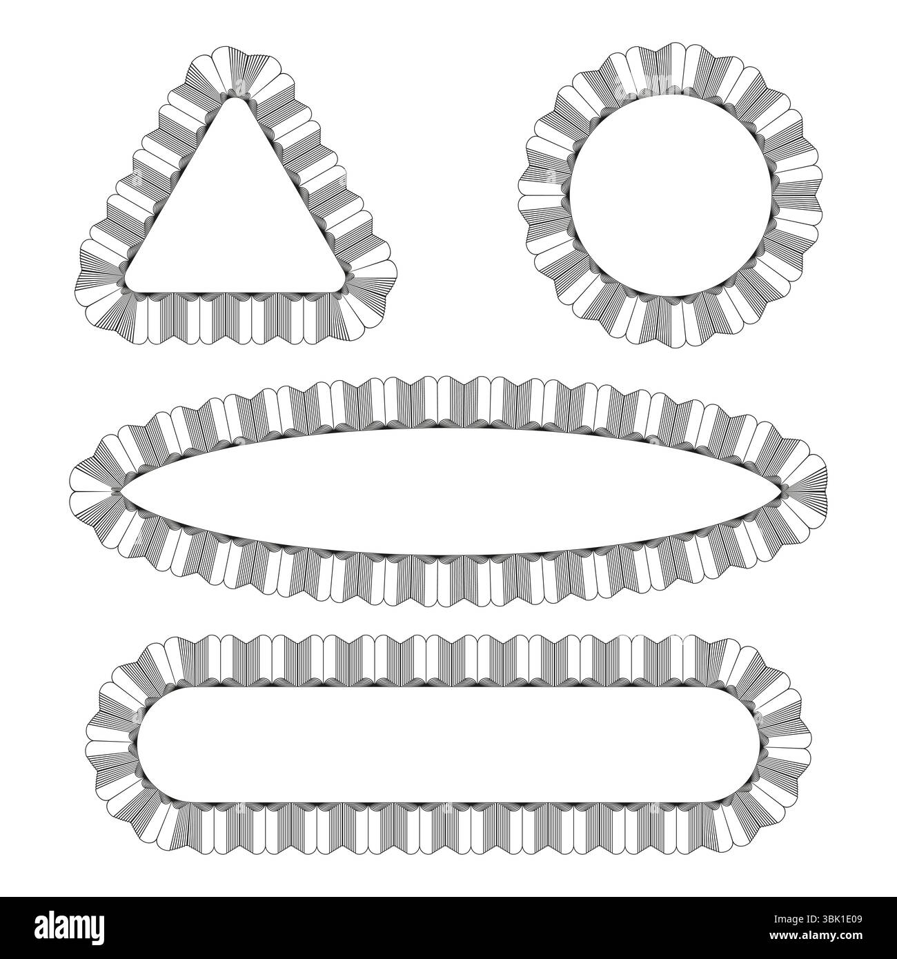 Decorative shape frames. Triangle circle forms. Ornamental vector ...