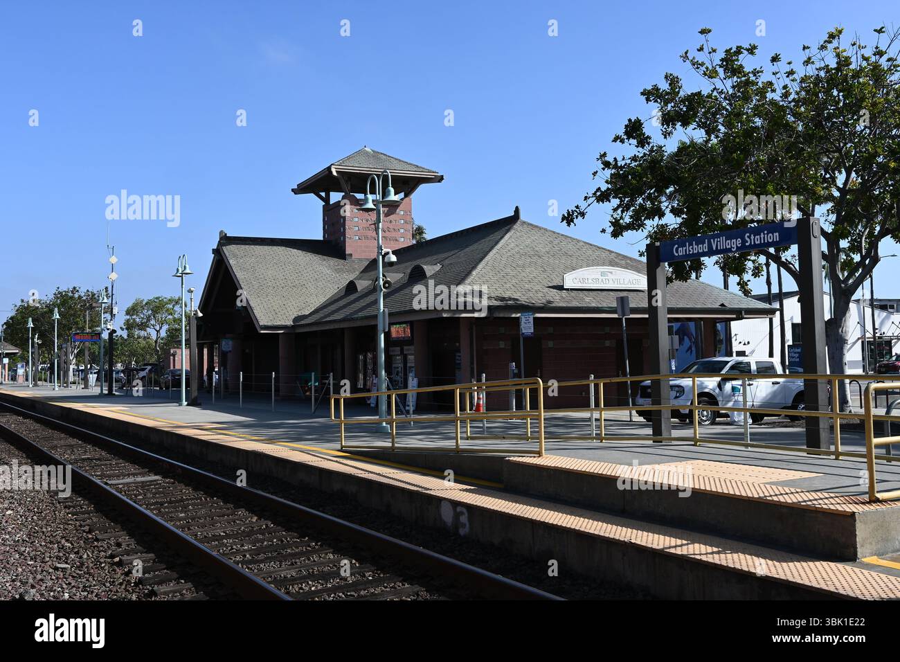 CARLSBAD, CALIFORNIA - 15 JUNE 2025: The Carlsbad Village Station is a ...