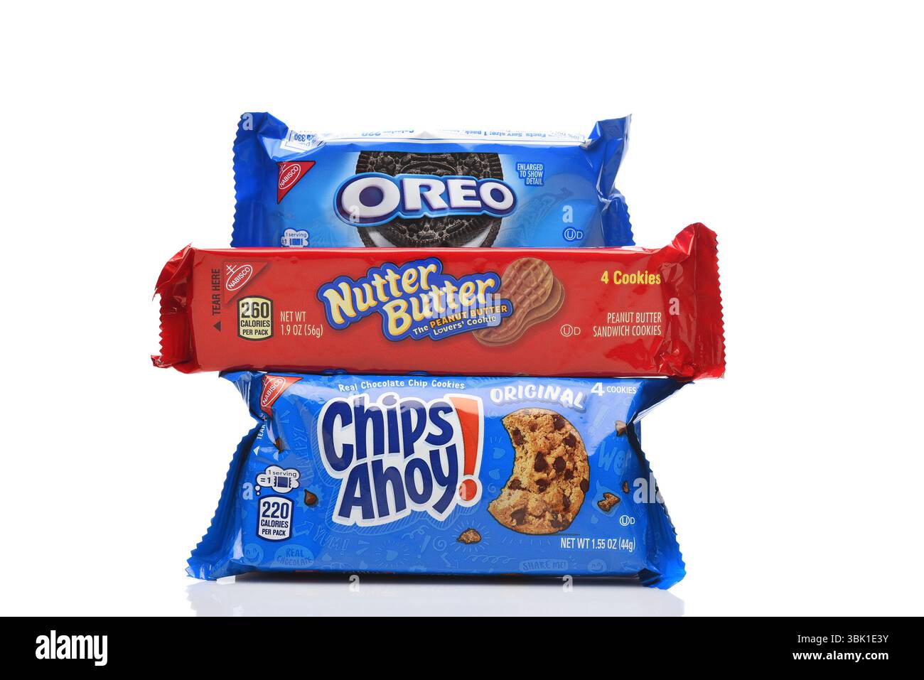 IRVINE, CALIFORNIA - 13 JUNE 2025: Three different packages of Nabisco ...