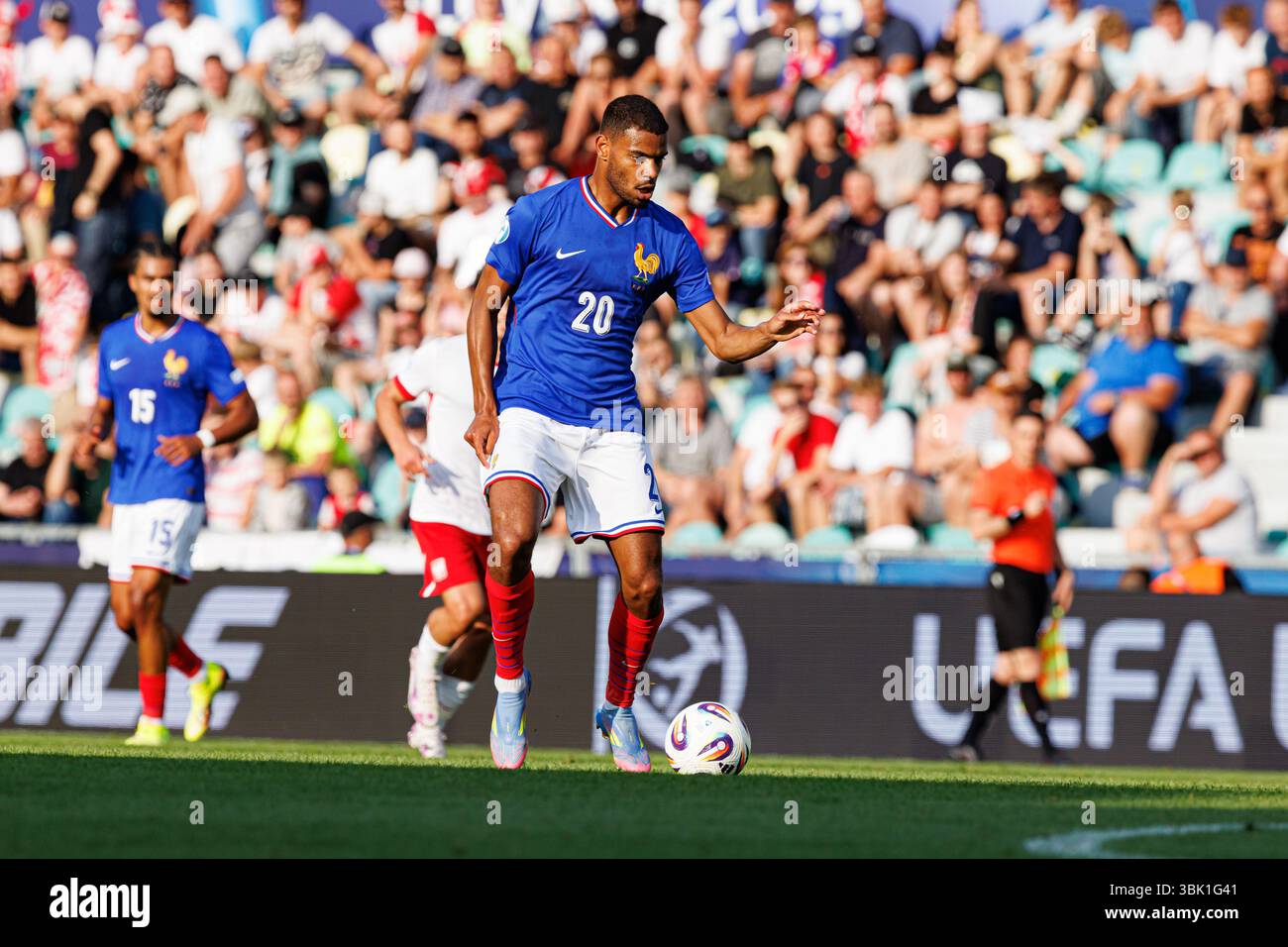 Andy Diouf seen during UEFA Euro U-21 2025 game between national teams ...