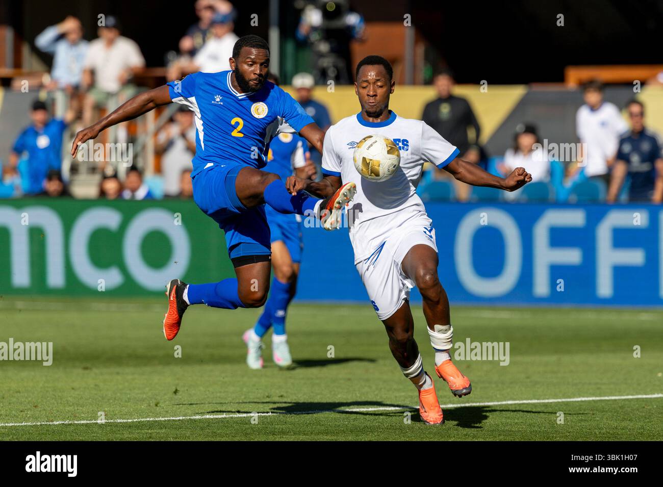 SAN JOSE, CA - JUNE 17: Rhu-endly Martina #2 of Curacao clears the ball ...