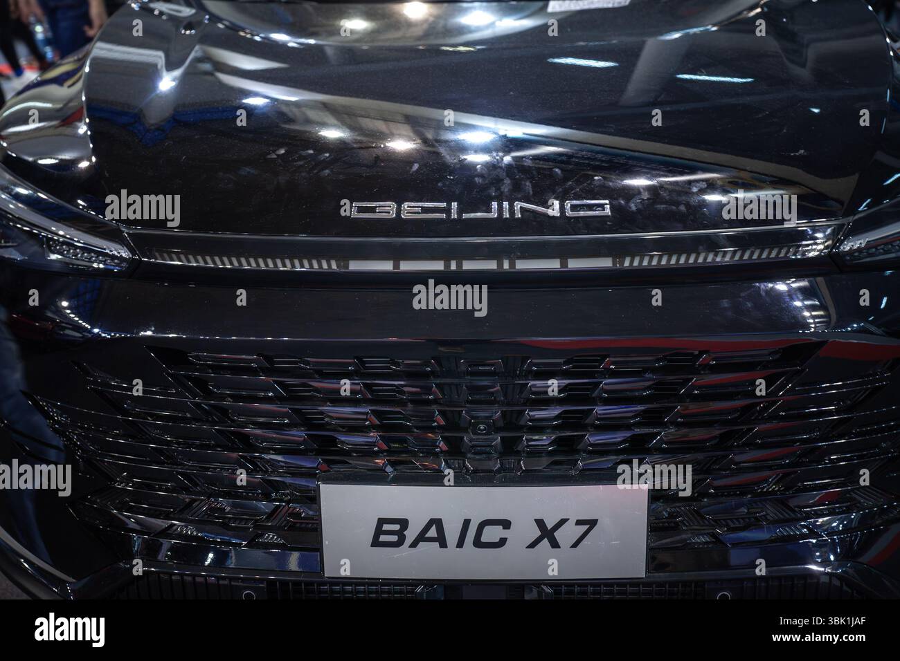 BELGRADE, SERBIA - MARCH 22, 2025: black front end of a BAIC X7 ...