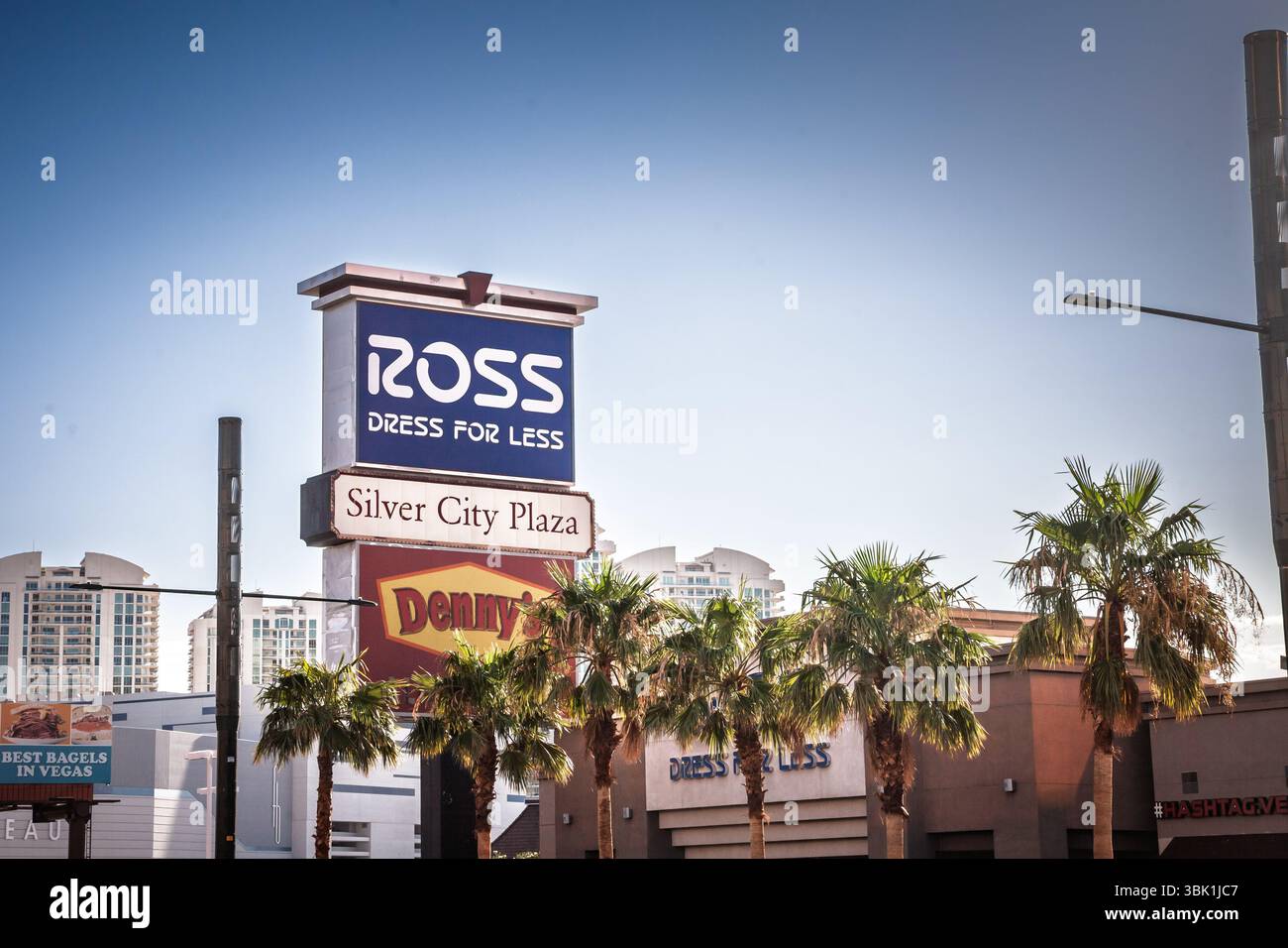LAS VEGAS, AUGUST 21, 2024: "ROSS Dress for Less" sign towers above ...